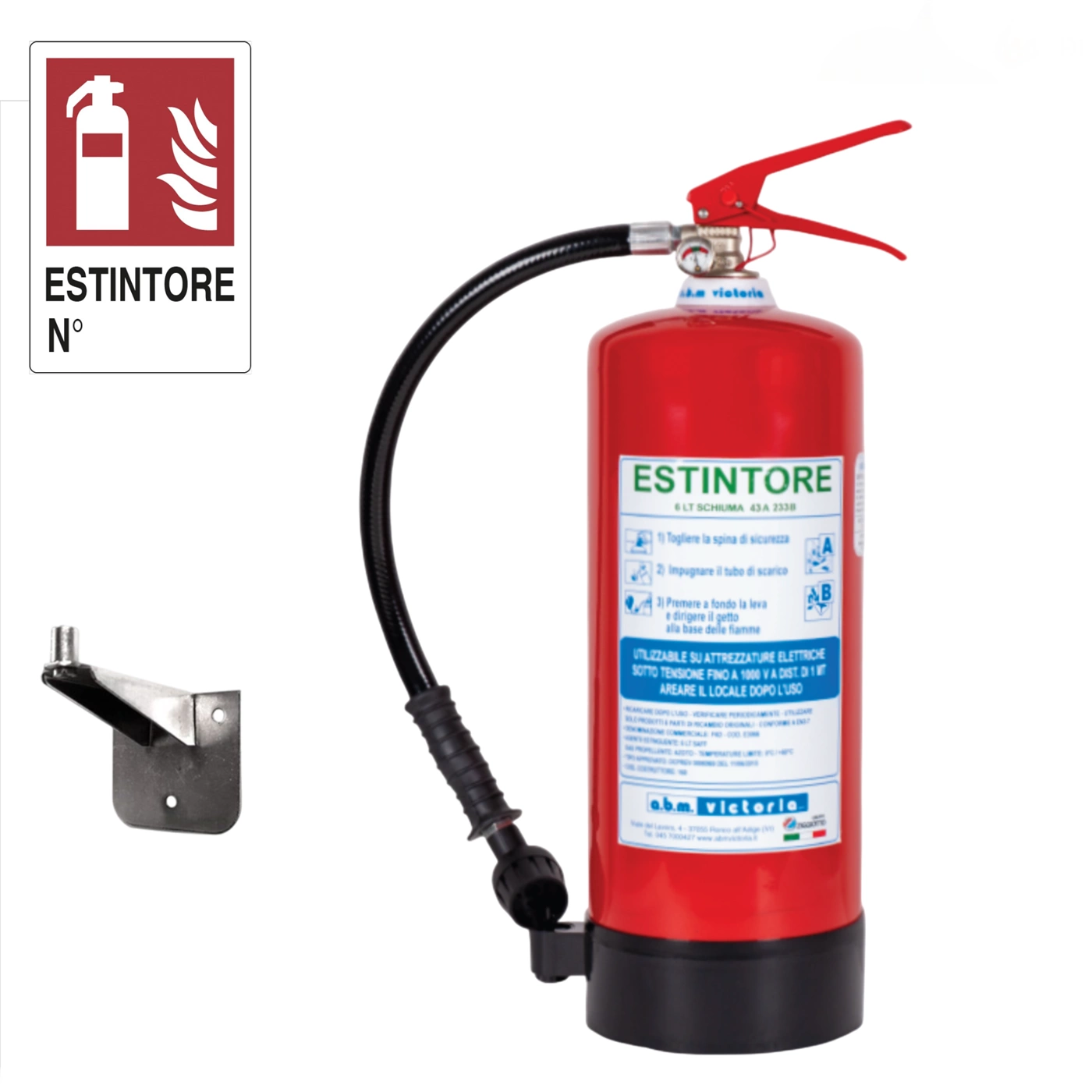 Sa.Di. Srls - Estintore a schiuma da 6 Kg classe F omologato 2025 ...